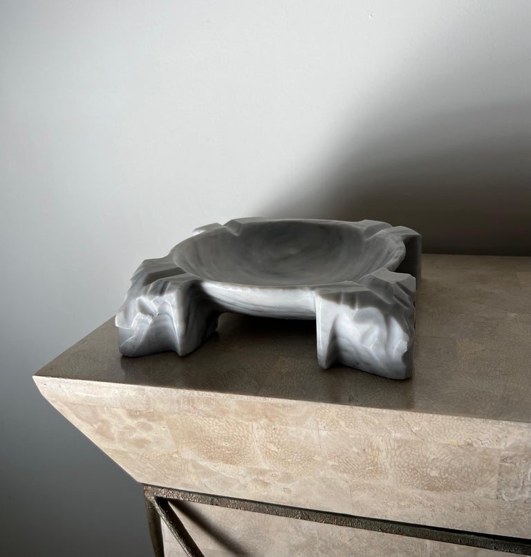 Huge Sculptural Aztec Marble Ashtray with Faces, 1960s For Sale at 1stDibs