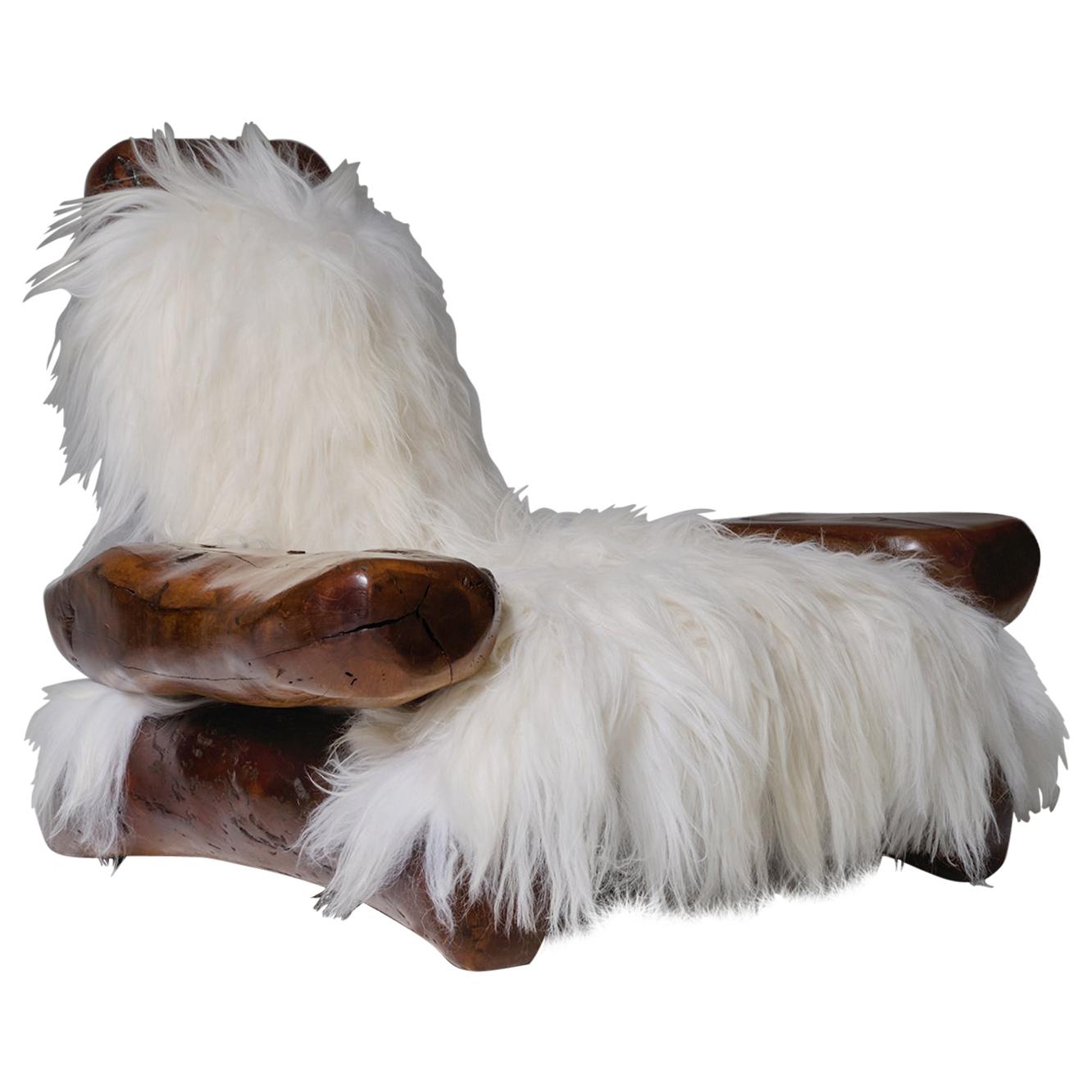 Huge Solid Wooden Tree Trunk Chair, 1970s at 1stDibs