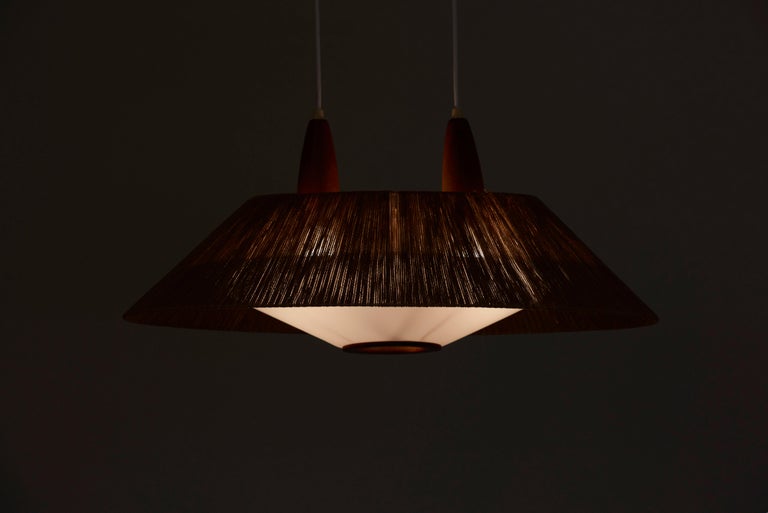 Huge Temde Pendant Lamp with Cord Shade and Perspex Diffuser at 1stDibs