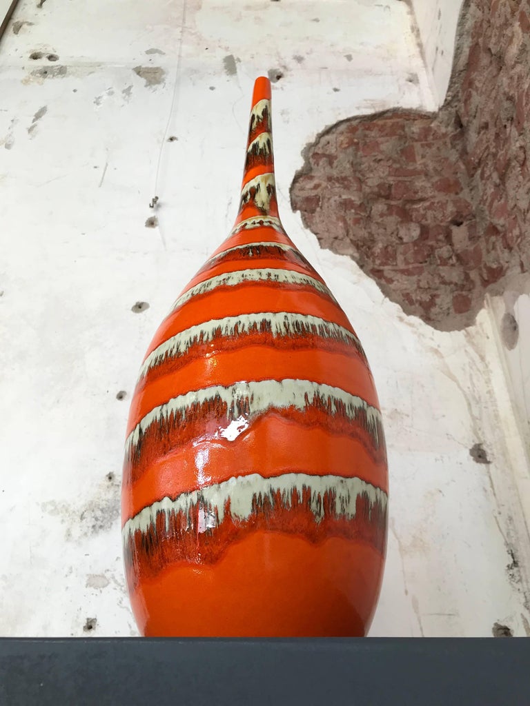 Huge Vintage Ceramic Lava Vase, 1970s, West Germany, handmade at 1stDibs