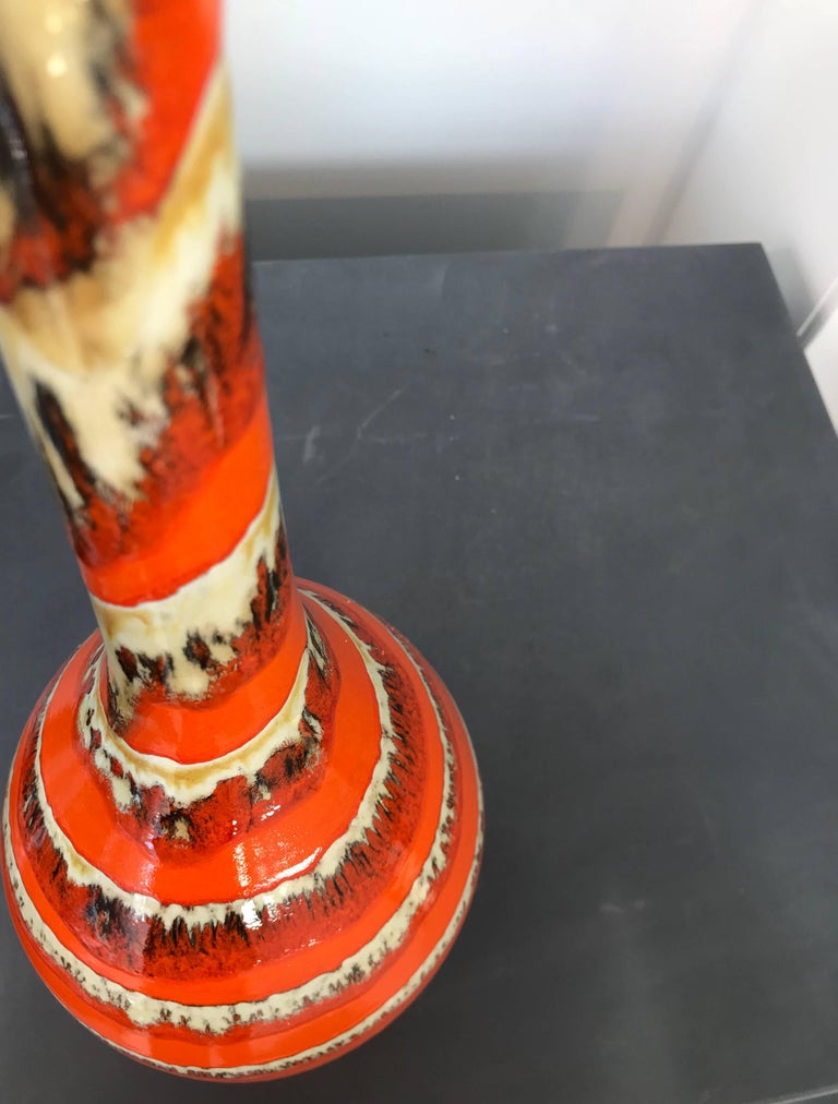 Huge Vintage Ceramic Lava Vase, 1970s, West Germany, handmade at 1stDibs