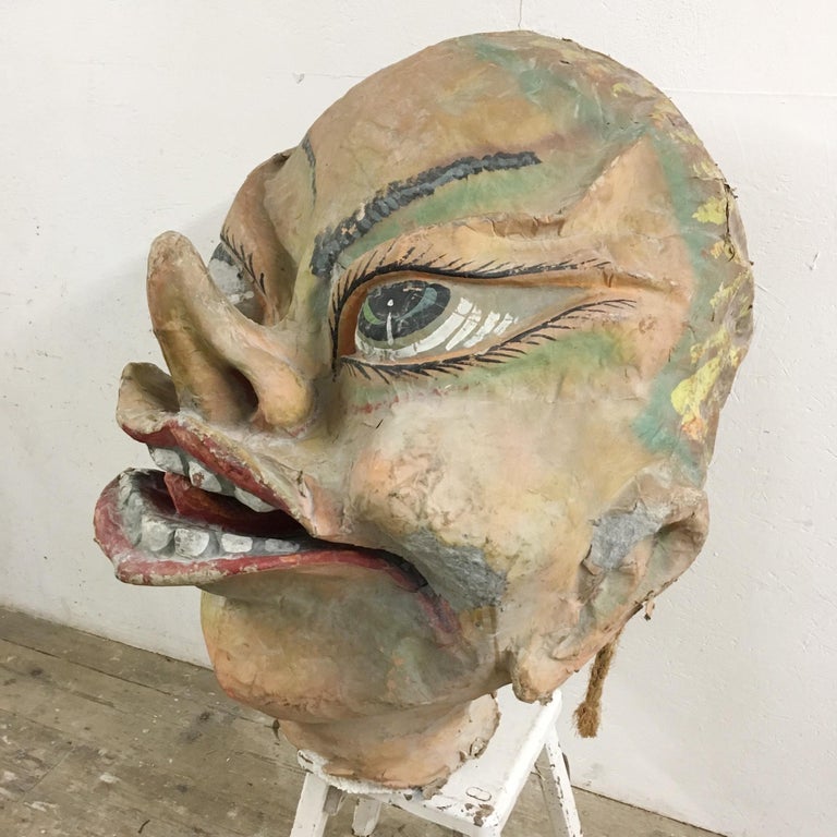 Huge Vintage Papier Mâché Carnival Parade Head, 1950s at 1stDibs