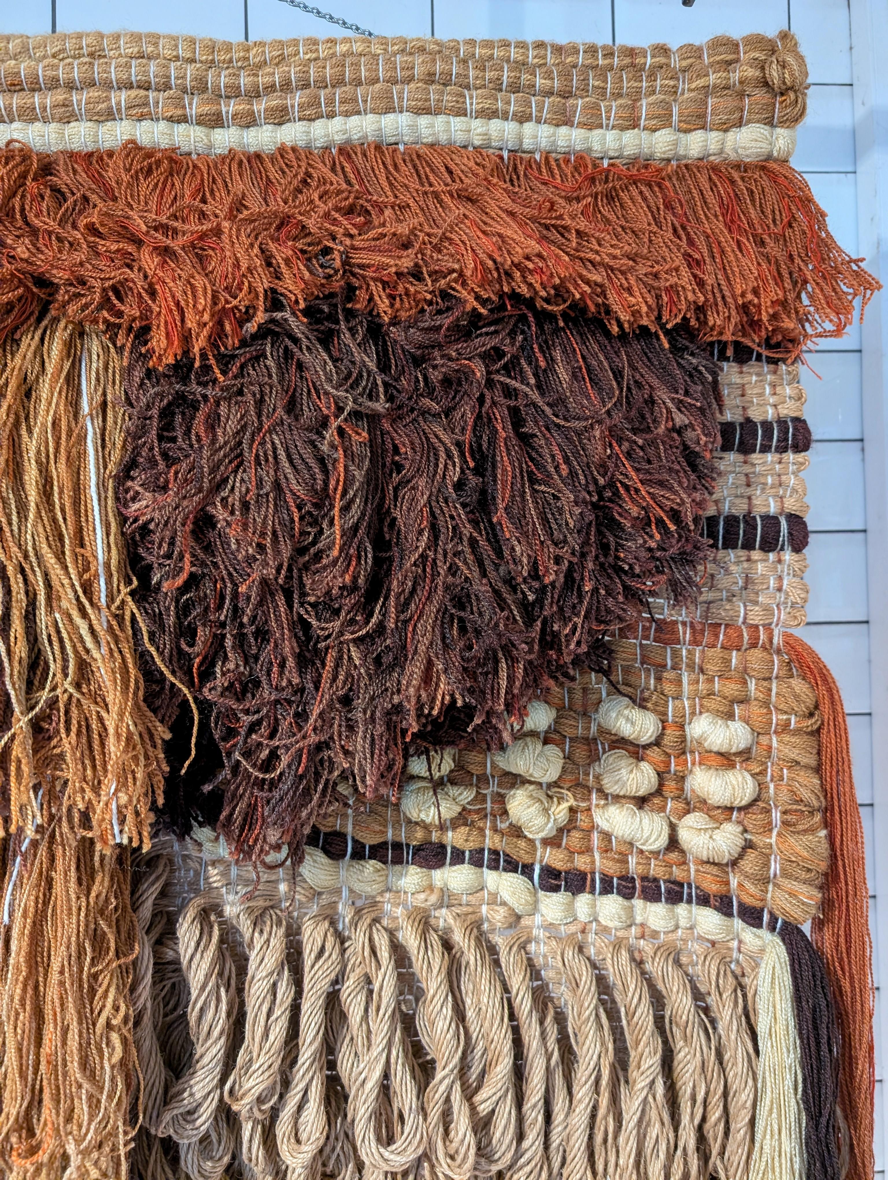 Huge vintage textile fiber wall art by California artist Margo O'Connor ...