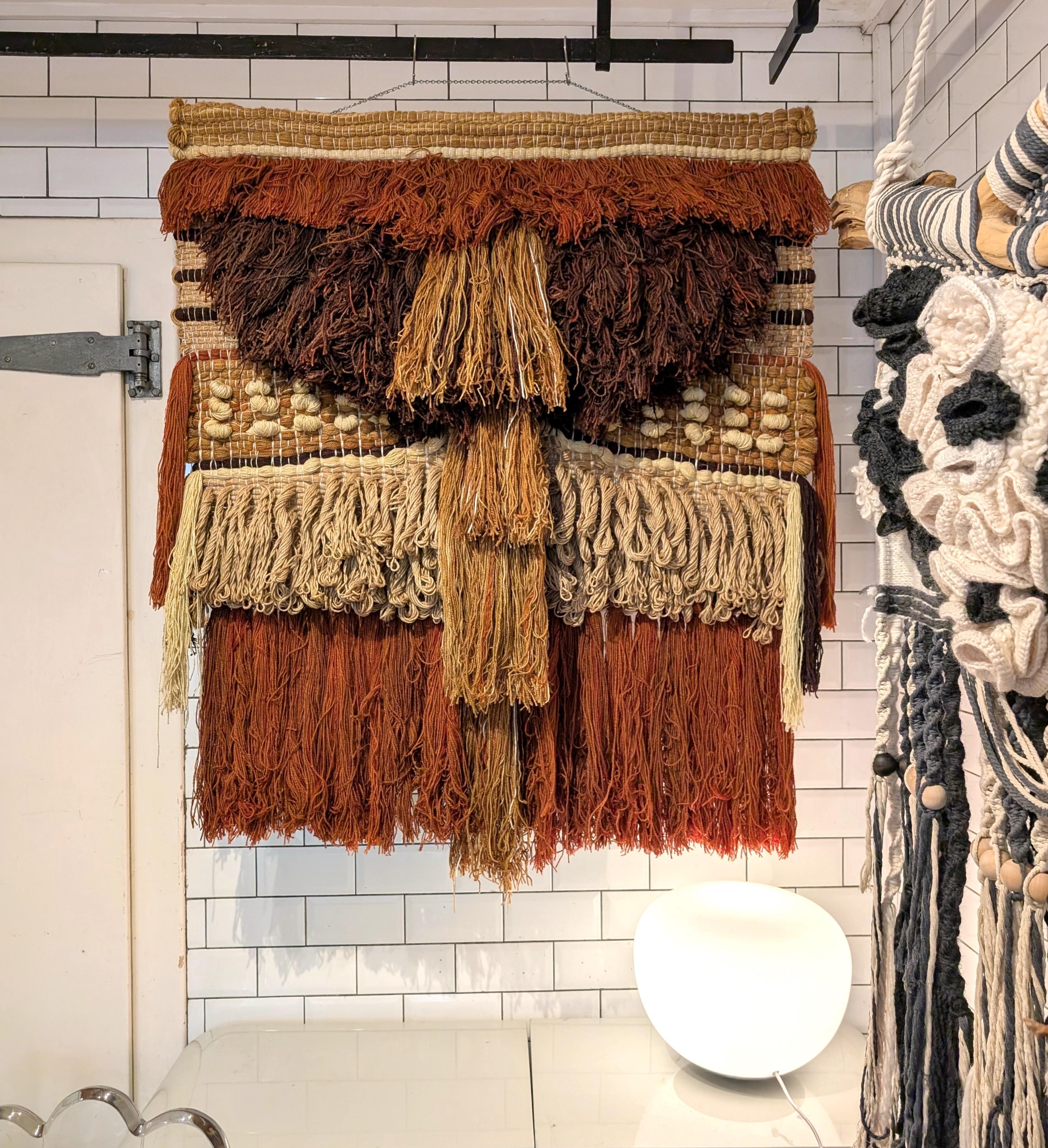 Huge vintage textile fiber wall art by California artist Margo O'Connor ...