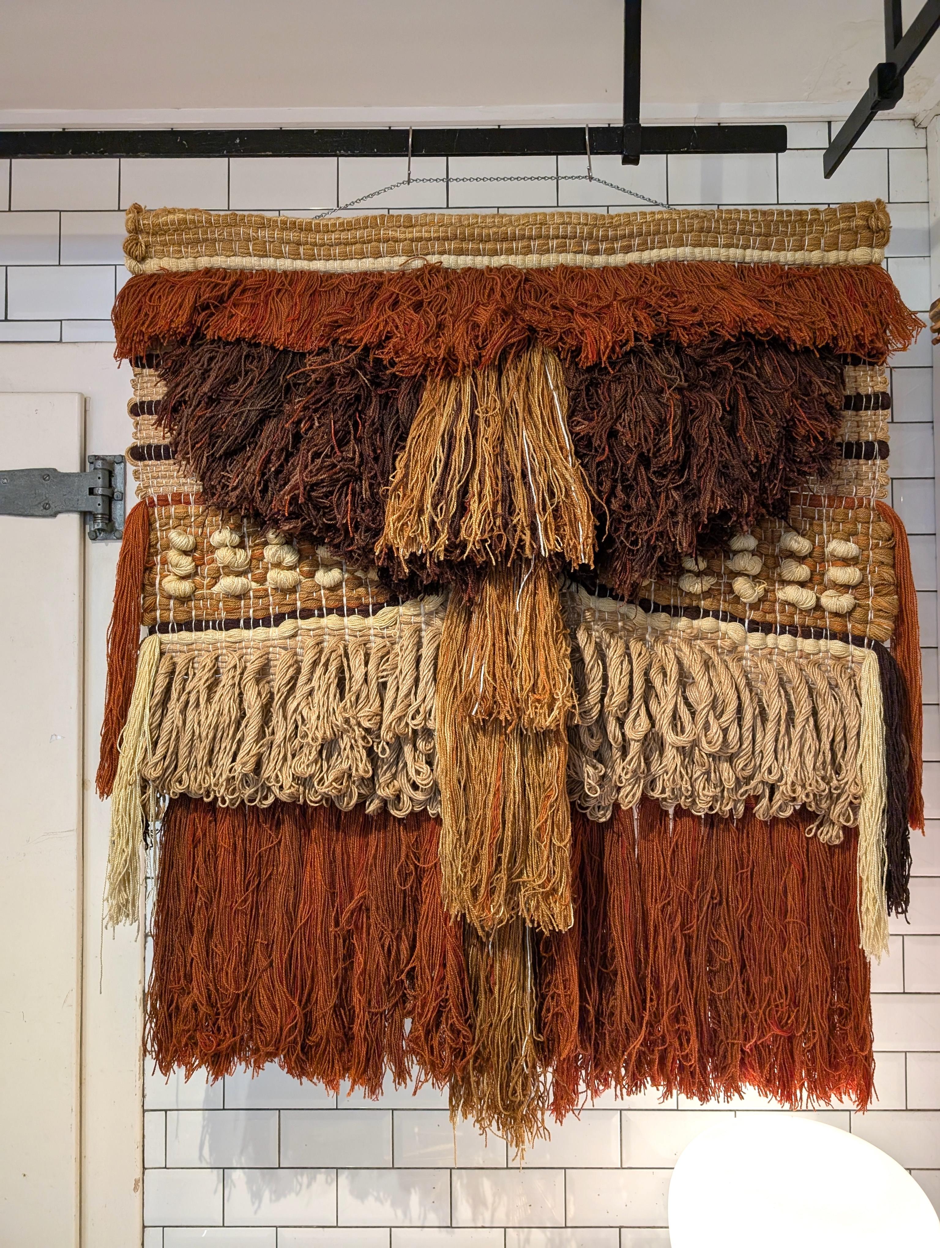 Huge vintage textile fiber wall art by California artist Margo O'Connor ...