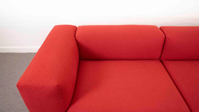 Huge Vitra Modular Soft 5-Seat Sofa by Jasper Morrison in Red Fabrics ...