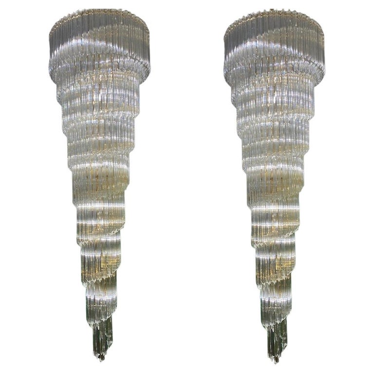 Huge Vortex Multitier Crystal Prism Chandelier by Veneziani Arte For ...