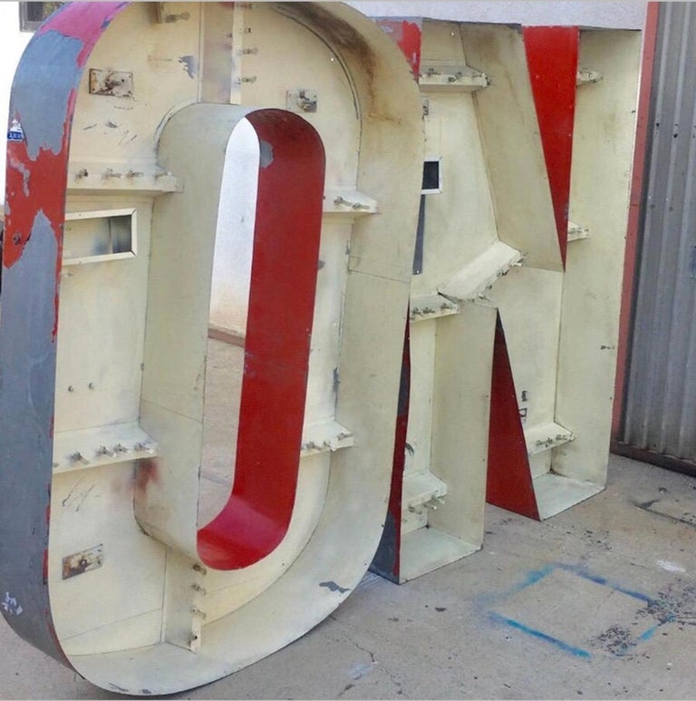 Huge Weathered on Industrial Sign For Sale at 1stDibs