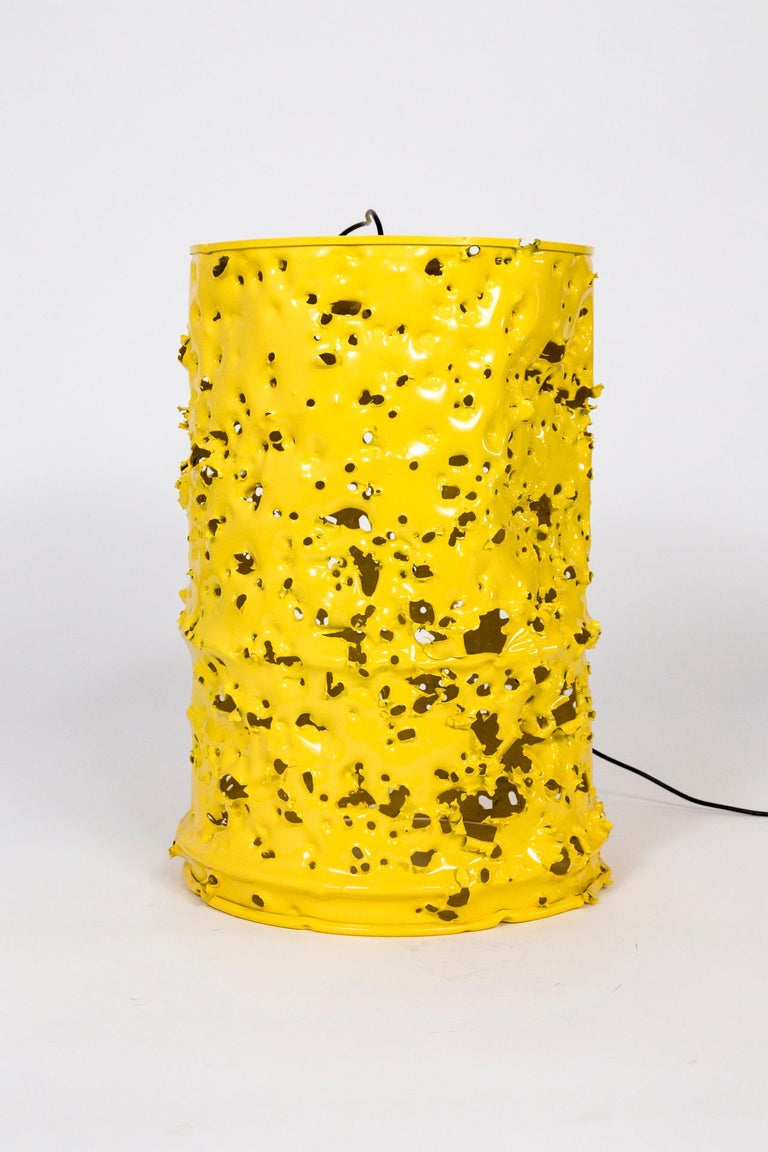 Huge Yellow Bullet Hole Can Lamp by Charles Linder For Sale at 1stDibs