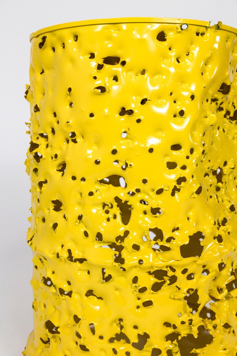 Huge Yellow Bullet Hole Can Lamp by Charles Linder For Sale at 1stDibs