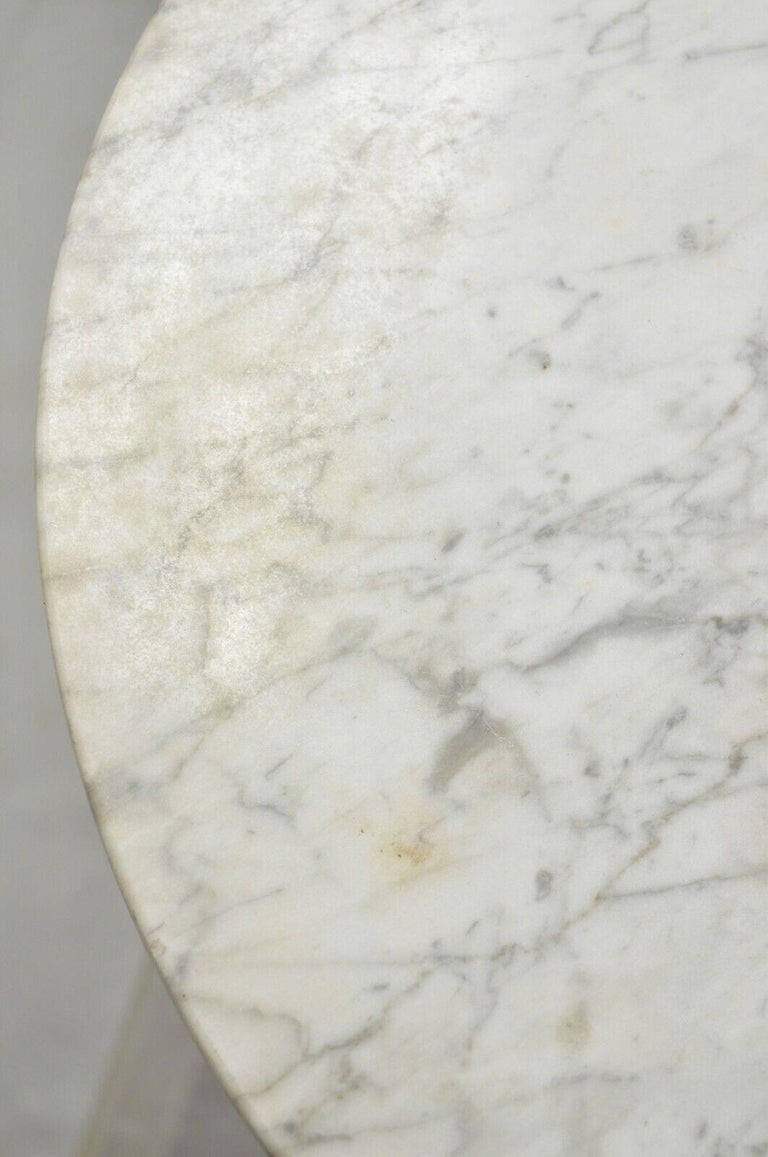 Hugh Acton Round Marble Top Chrome Lollipop Cocktail Occasional Side ...