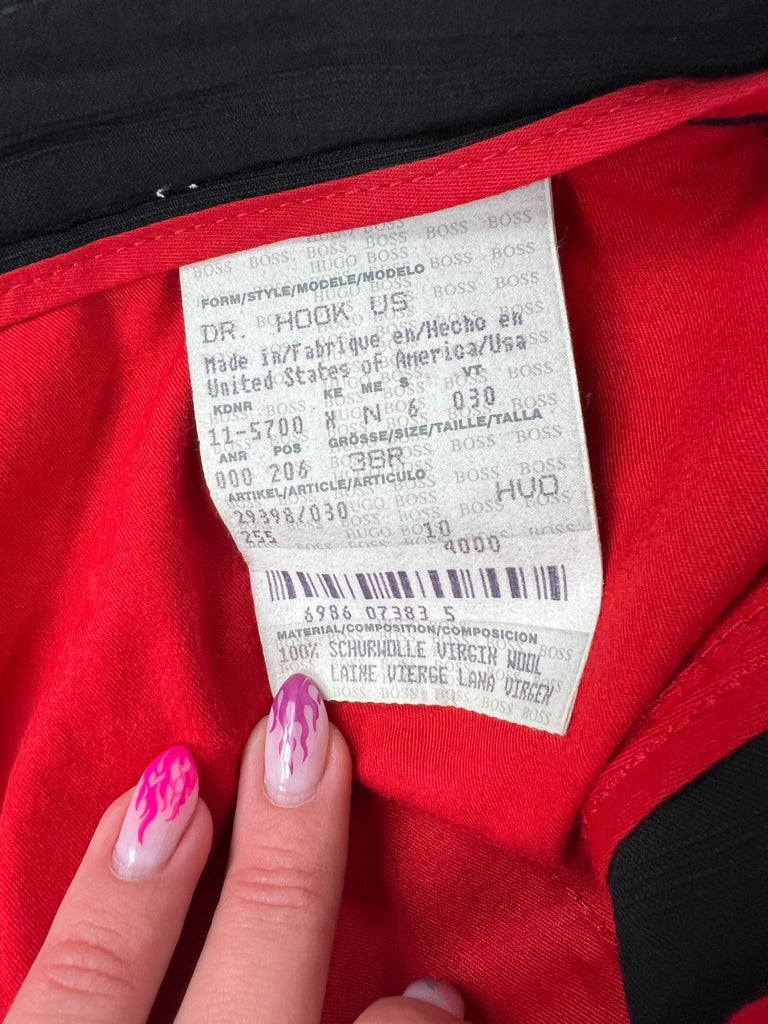 Hugo Boss Black Wool Trousers Pants, Size 38 For Sale at 1stDibs