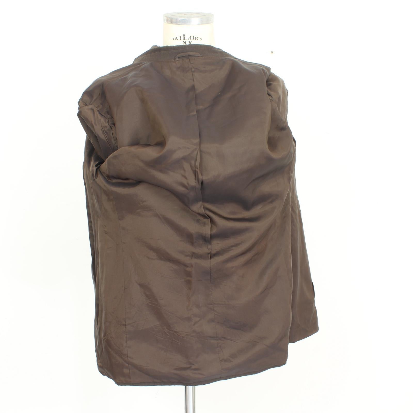 Hugo Boss Brown Linen Classic Jacket Vintage 2000s For Sale at 1stDibs