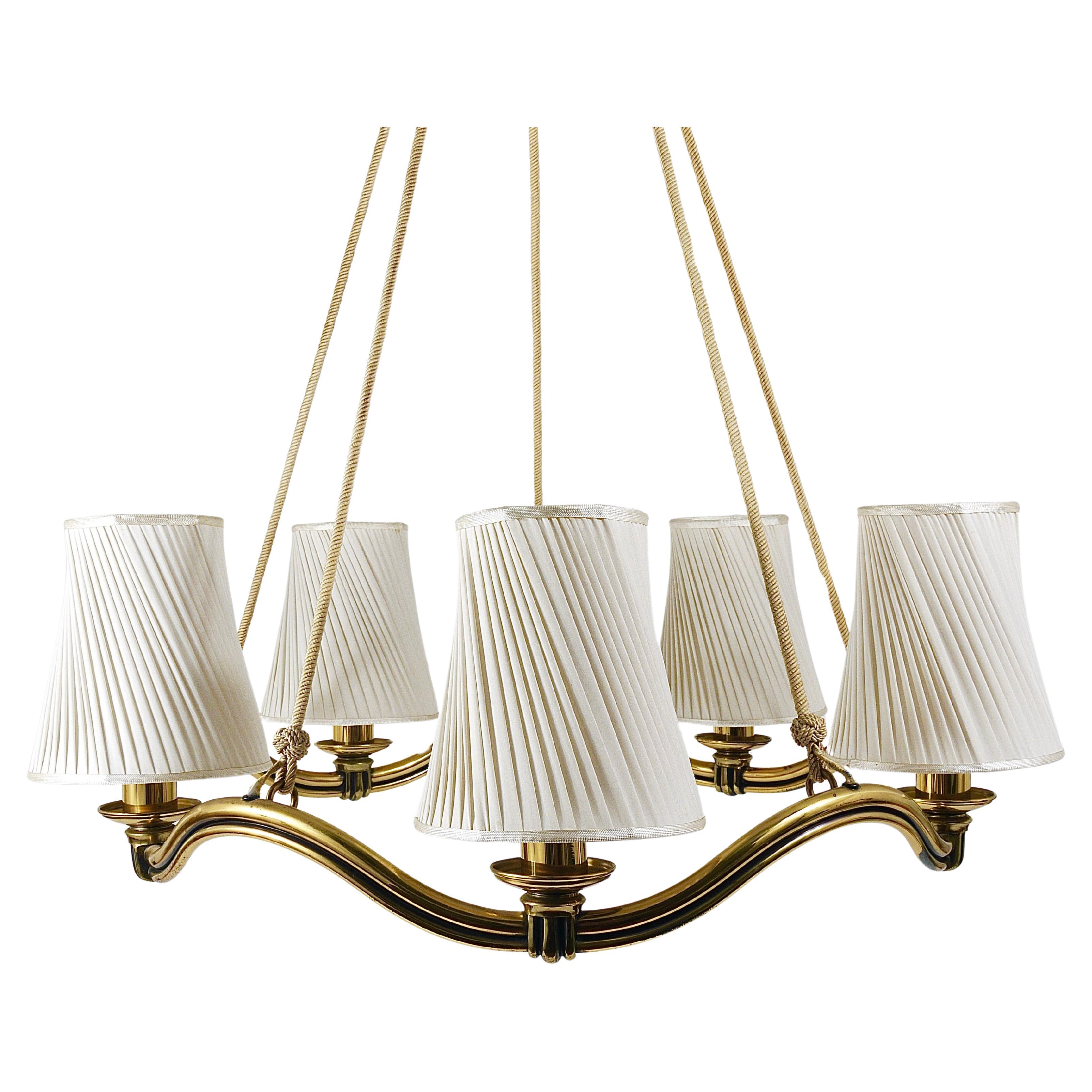 Hugo Gorge Viennese Modernism Curved Brass Wave Chandelier, Austria ...