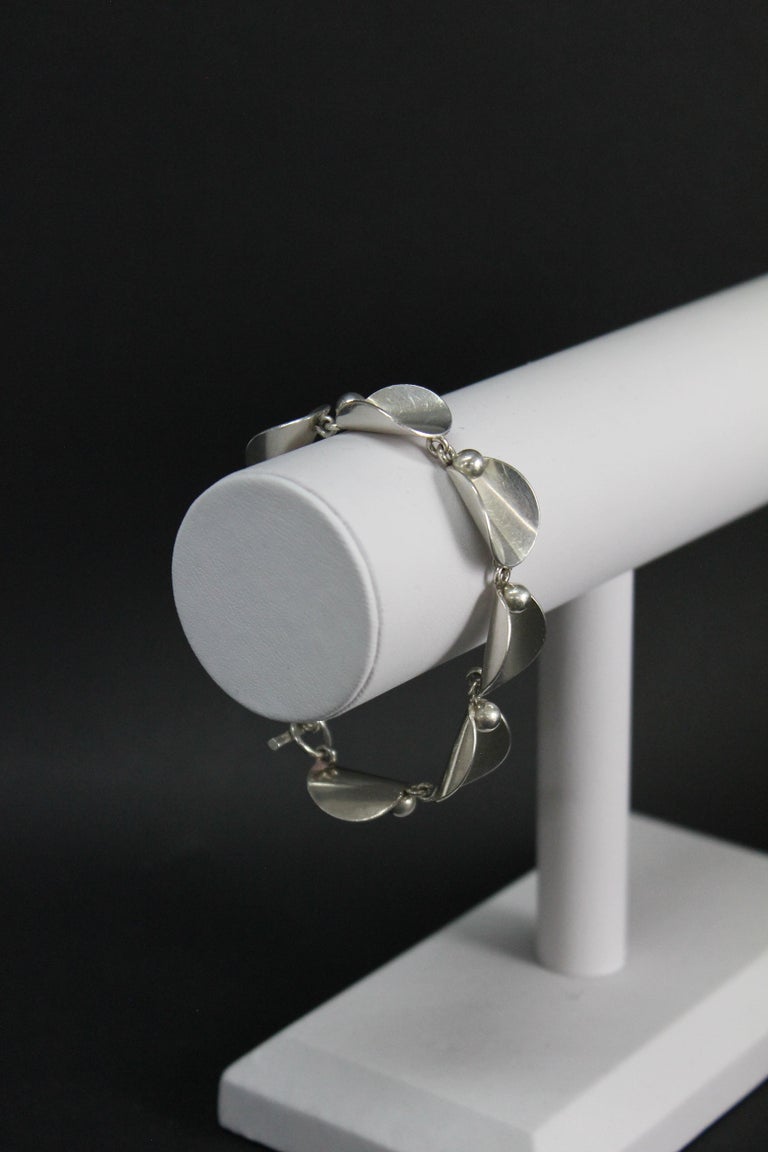 Hugo Grun Modernist Bracelet, Denmark 1930s Sterling Silver at 1stDibs