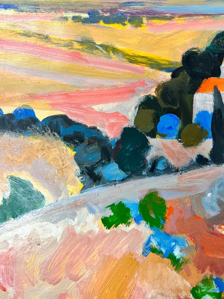 Huguette Ginet-Lasnier - French Modernist Oil Provencal Mas Bright ...