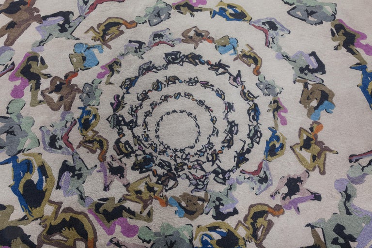 Human Circle, Inferno Carpet, Hand Knotted in Wool, 200 Knots For Sale ...