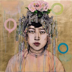 Hung Liu - Da Fan Che - Gold II For Sale at 1stDibs