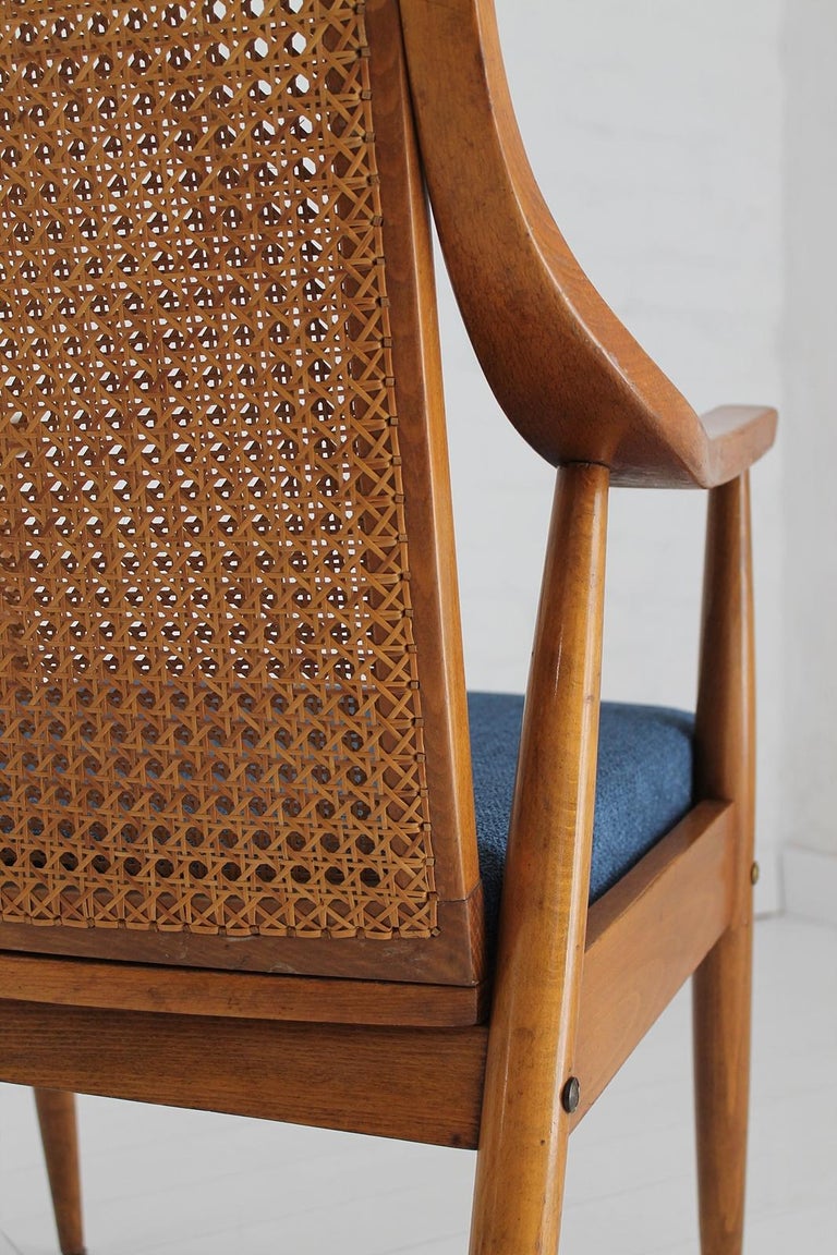 Vintage Mid-Century Modern Cane Back Armchair Hungary 1960s at 1stDibs ...