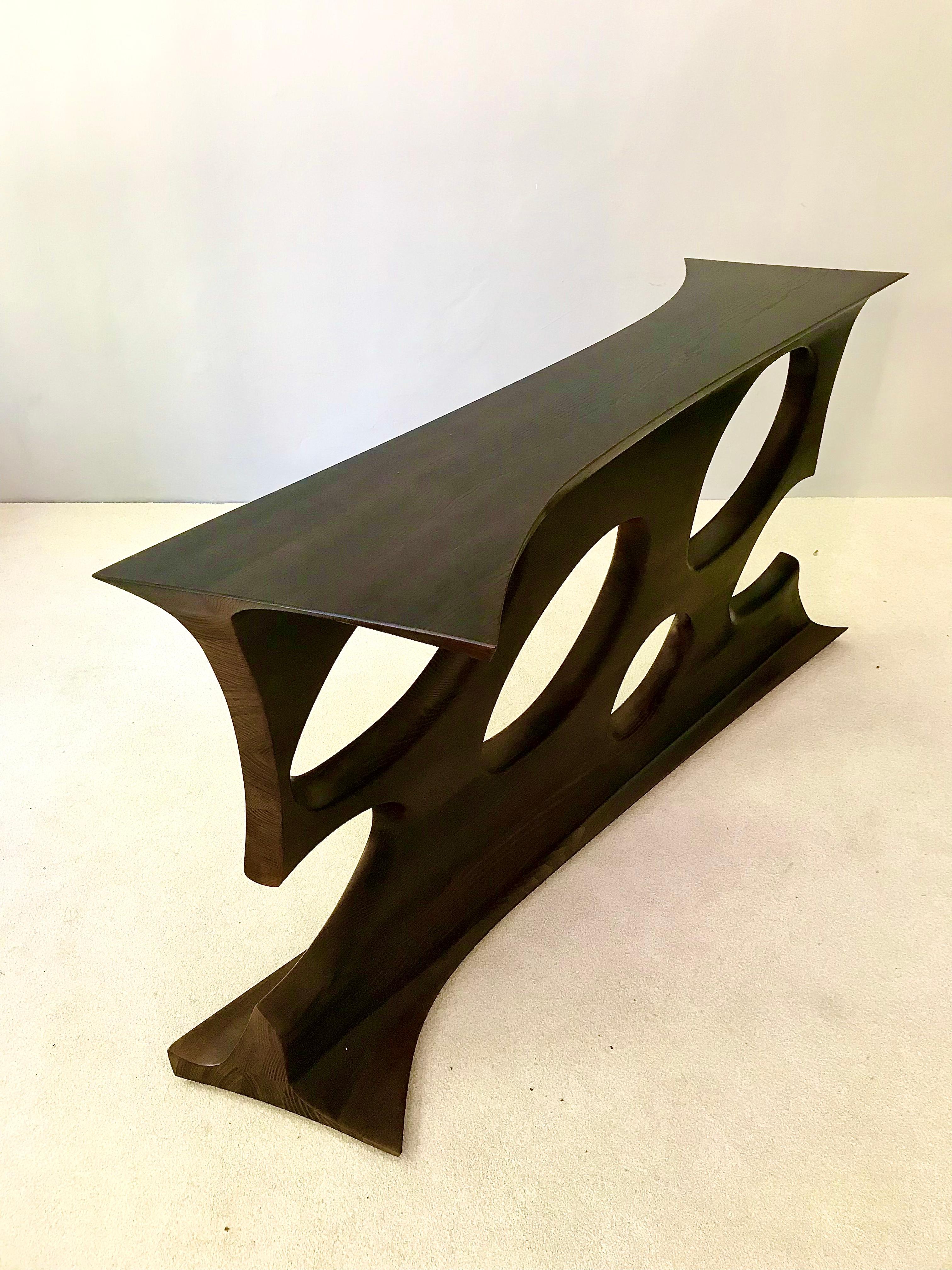 Hungarian Studio Craft Ash Console Table For Sale at 1stDibs
