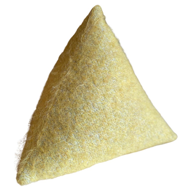 Hunt Modern Pyramid Pillow in Pierre Frey Yeti Honey For Sale at 1stDibs