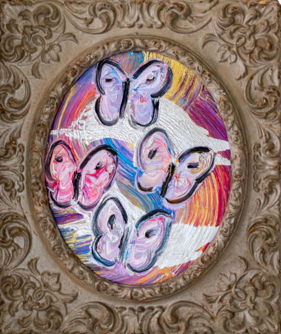 Hunt Slonem - 4 Butterflies Cabbage at 1stDibs
