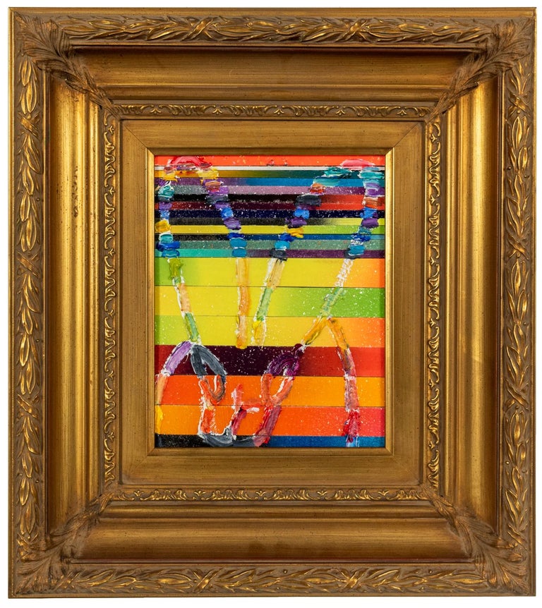 Hunt Slonem - Banded Joe "Bunny Painting" Original Multicolored Oil ...