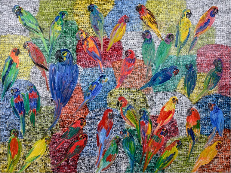 Hunt Slonem - Birds Hidden Butterflies and Guardians For Sale at 1stDibs