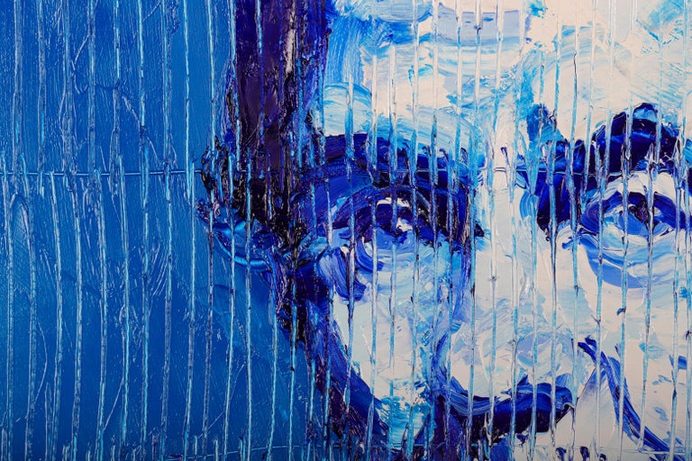 Hunt Slonem - 'Blue Abraham Lincoln' Unique Painting For Sale at 1stDibs