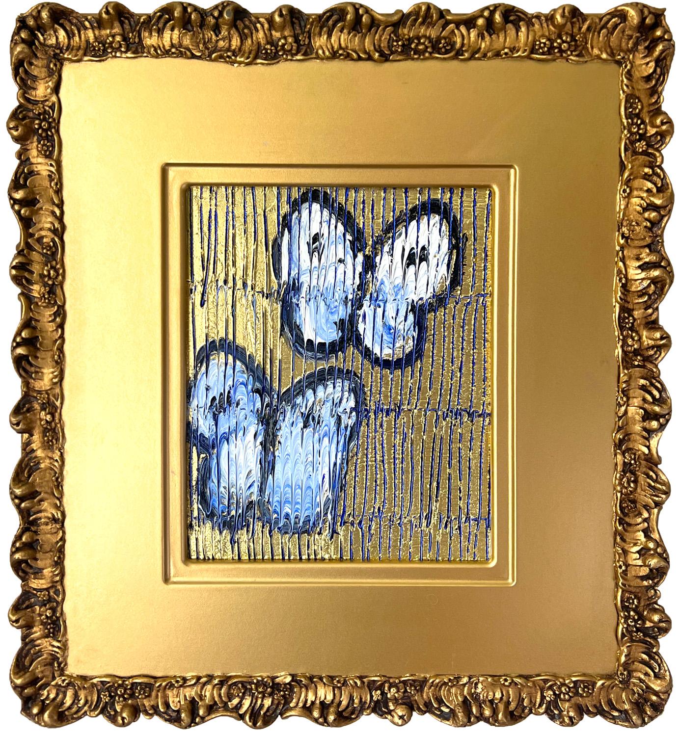 Hunt Slonem - 'Blue Butterflies in the Golden Sky' Unique work For Sale ...