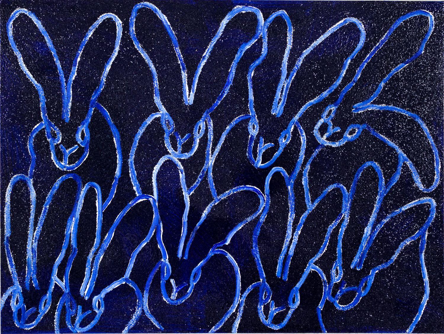 Hunt Slonem - Blue Diamond Dust "Bunny Painting" by Hunt Slonem For ...