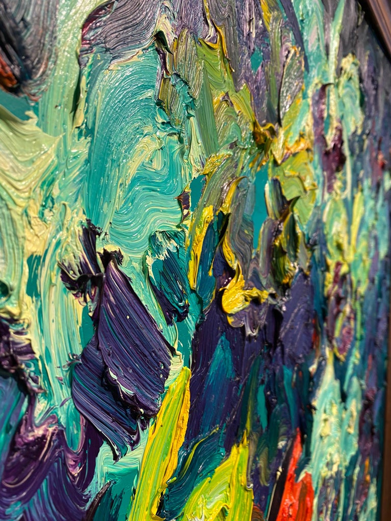 Hunt Slonem - Catelayas- Neo-expressionist oil painting of flowers by ...