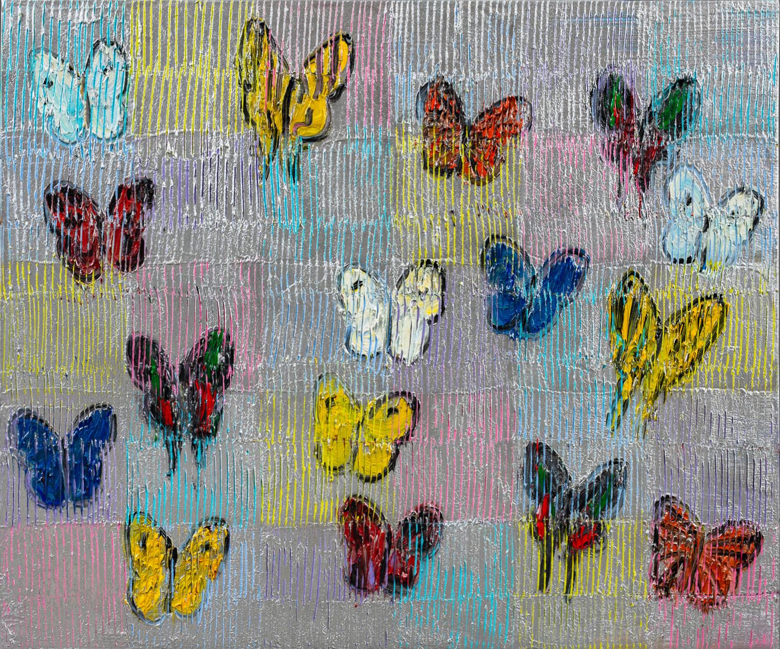 Hunt Slonem - 'Fly Butterflies' Unique work For Sale at 1stDibs