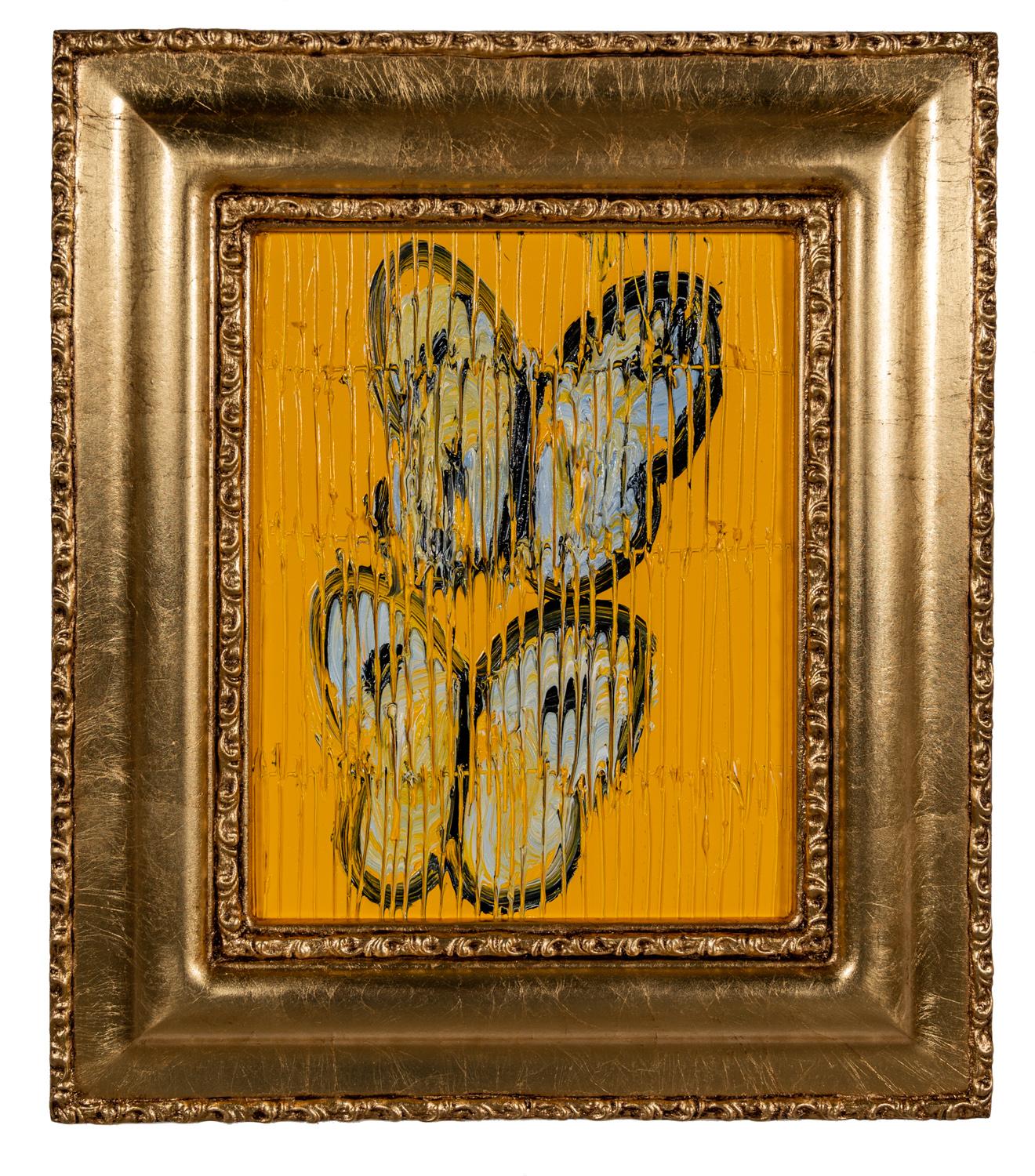 Hunt Slonem - "Rex" Black Bunny on Navy Blue Background with Silver and ...