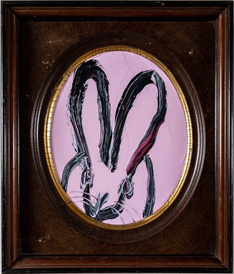 Hunt Slonem - Pink "Bunny Painting" Original Oil Painting in Wood ...