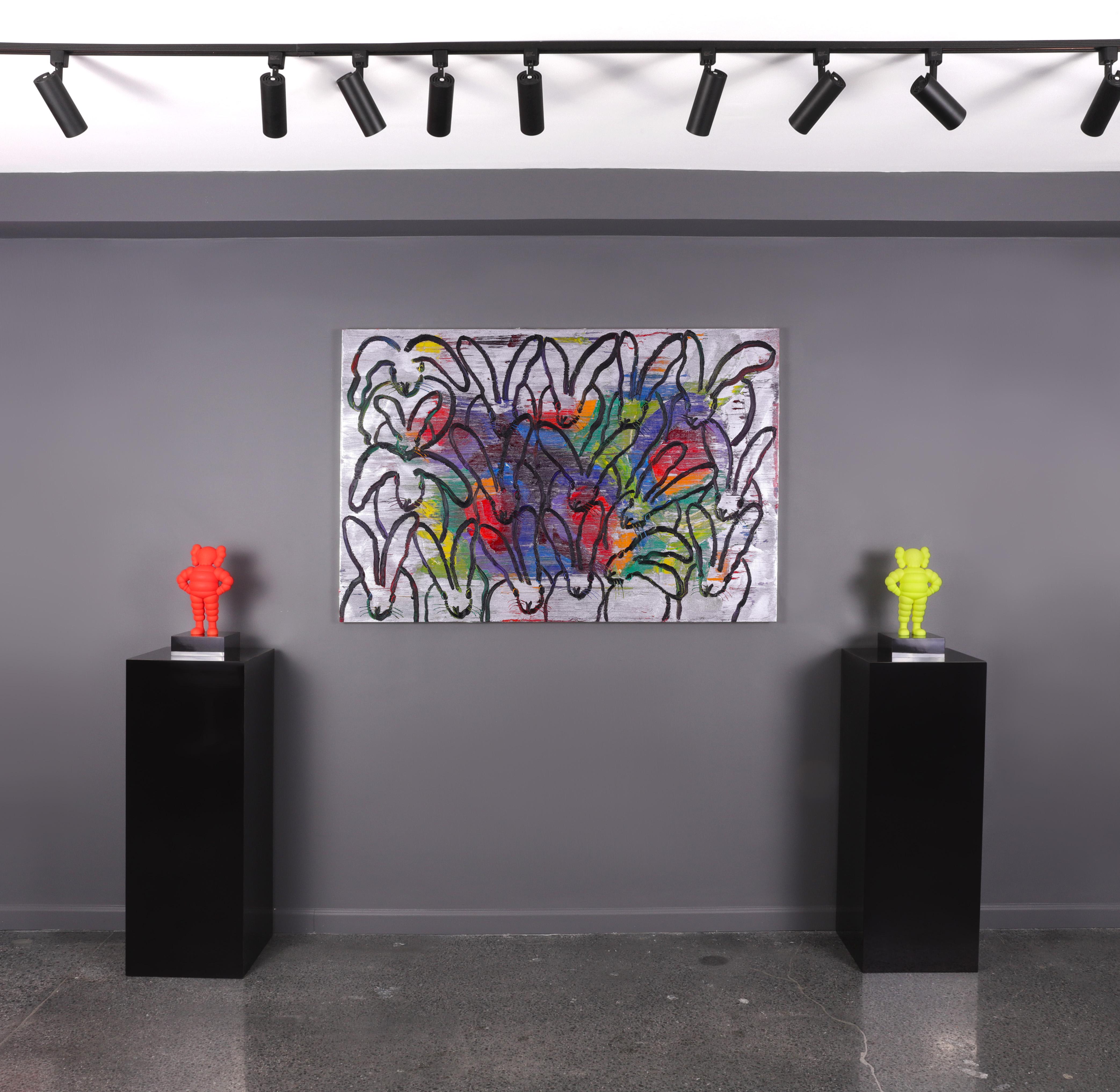 Hunt Slonem - 'Rainbow Hutch Totem' Unique painting For Sale at 1stDibs