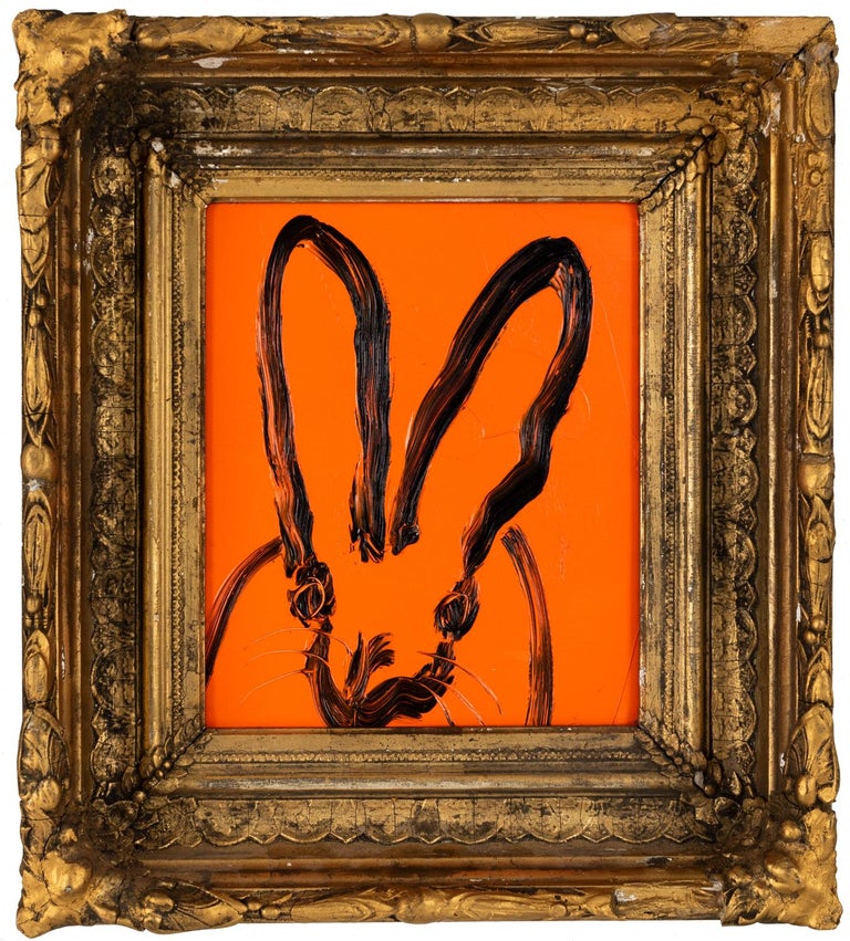 Hunt Slonem - Red "Bunny Painting" Original Oil Painting in Vintage ...