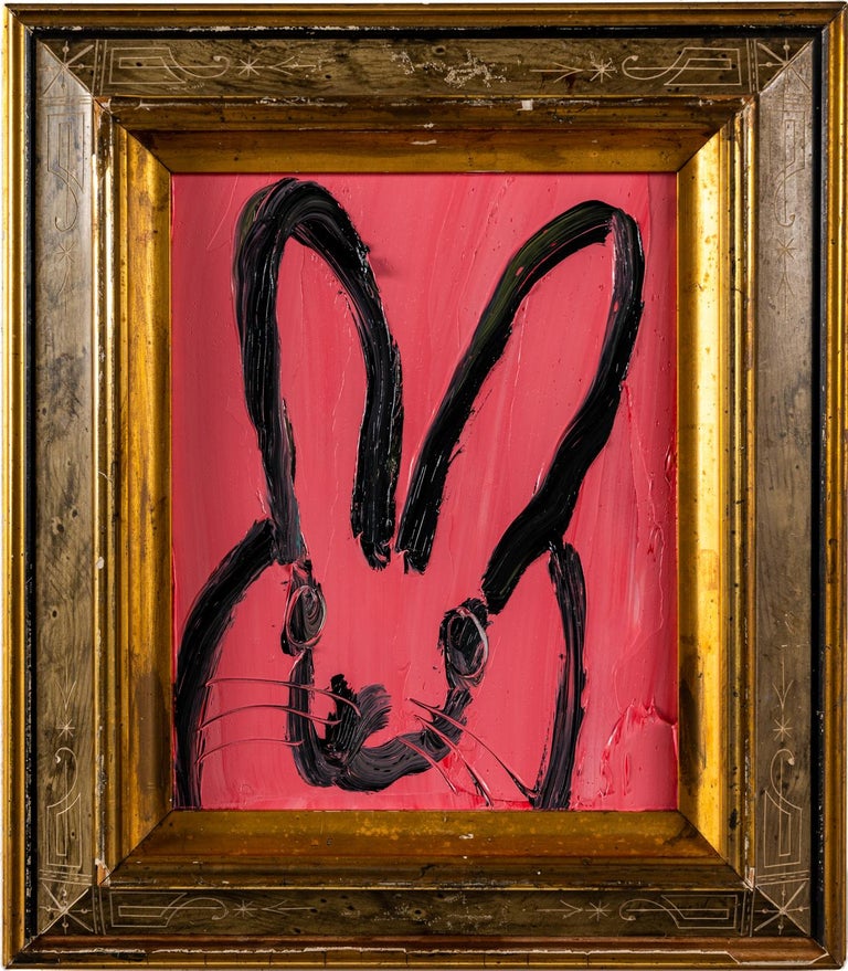 Hunt Slonem - Rose "Bunny Painting" Original Oil Painting in Ornate ...