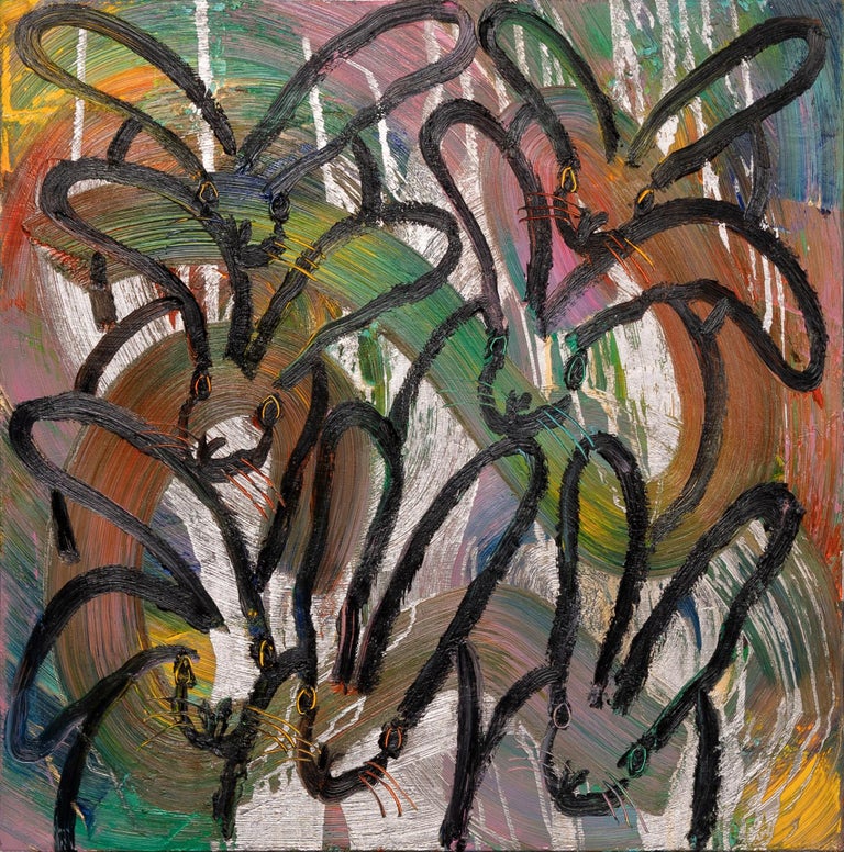 Hunt Slonem - 'Totem Before the Departure' Unique Painting For Sale at ...