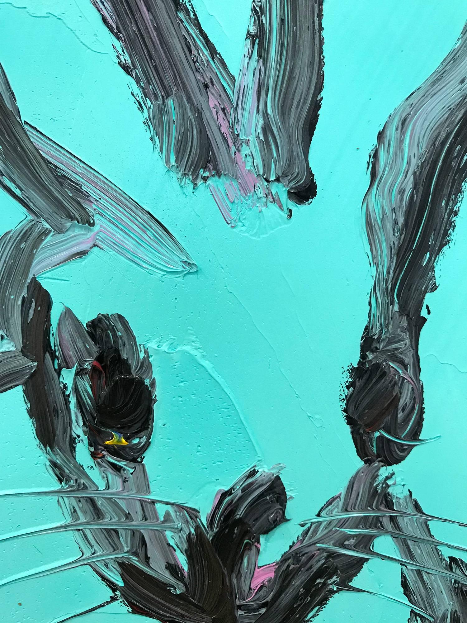 Hunt Slonem - Untitled (Bunny on Turquoise) at 1stDibs