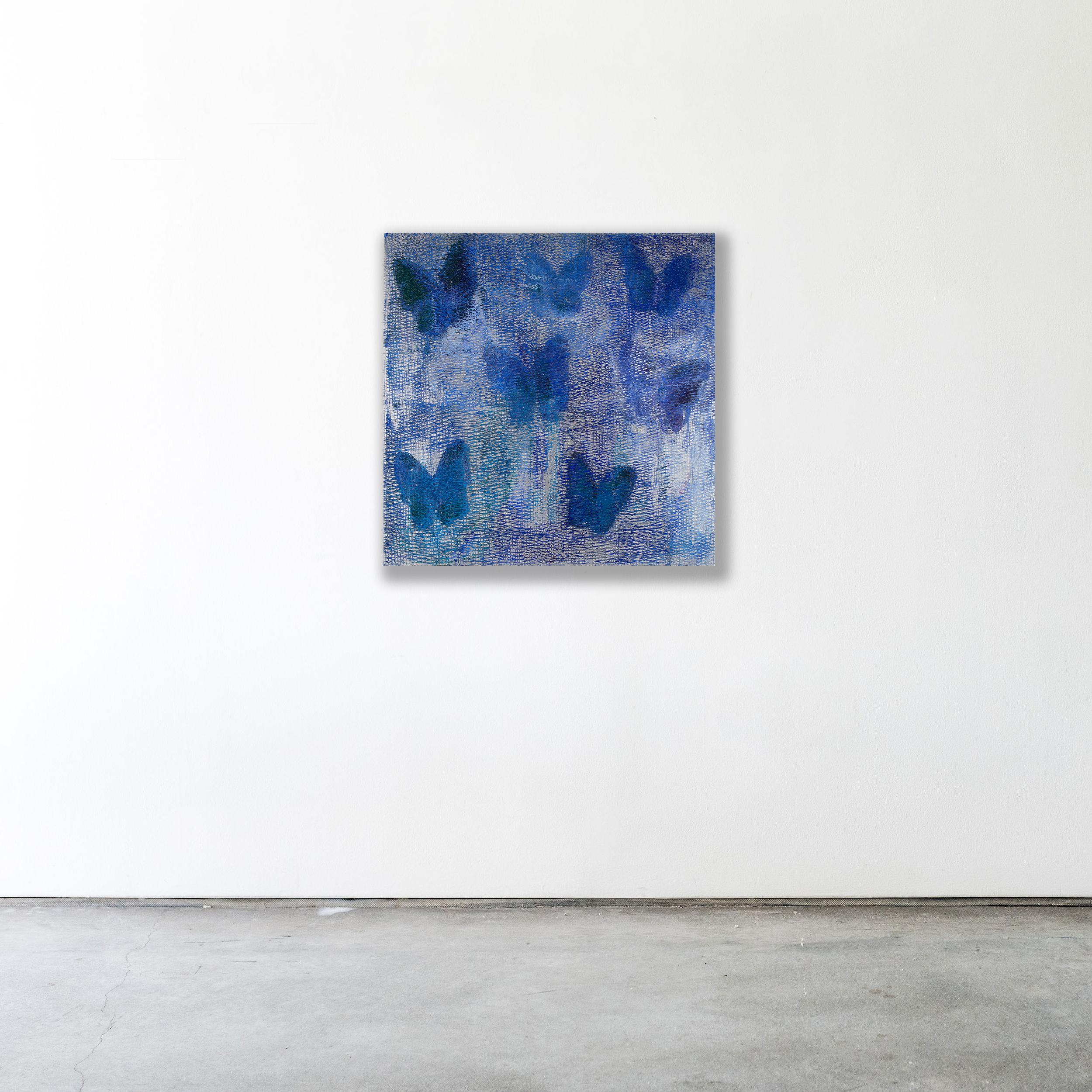 Hunt Slonem - UNTITLED Blue Butterflies For Sale at 1stDibs