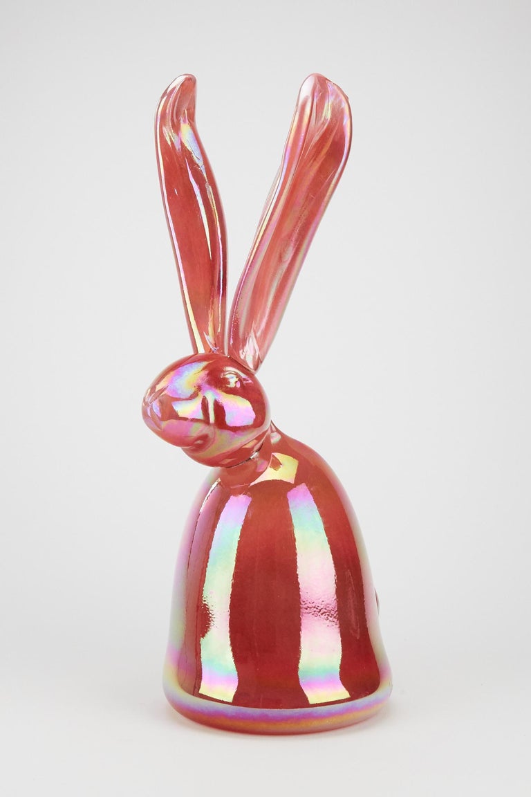 Hunt Slonem - Hunt Slonem Pink Glass Bunny Sculpture 'Julius' at 1stDibs