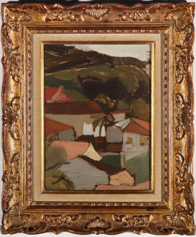 Hunter - Hunter - Scottish School Mid 20th Century Oil, Houses on the ...