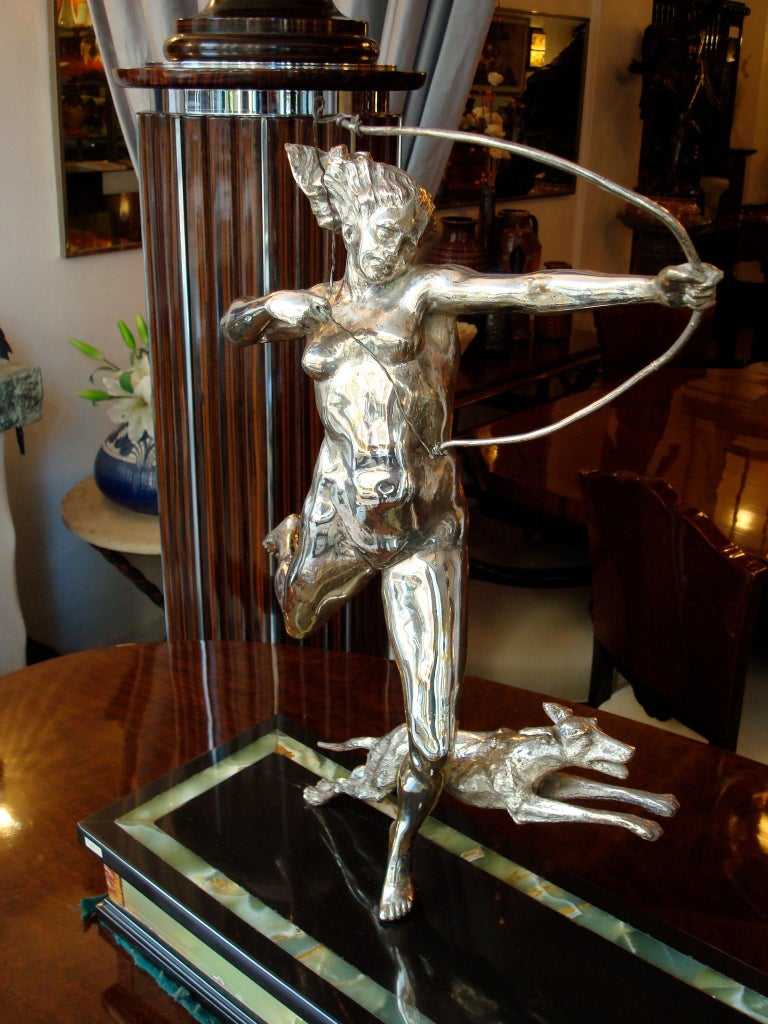 Hunter with Deer Attributed to Amadeo Gennarelli, Italian, Art Deco For ...