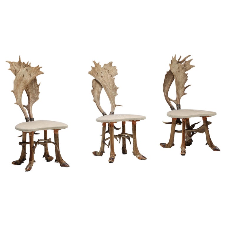 Hunting Chairs, Sweden, Deer Antler, Deer hoves, Mid-century Modern ...