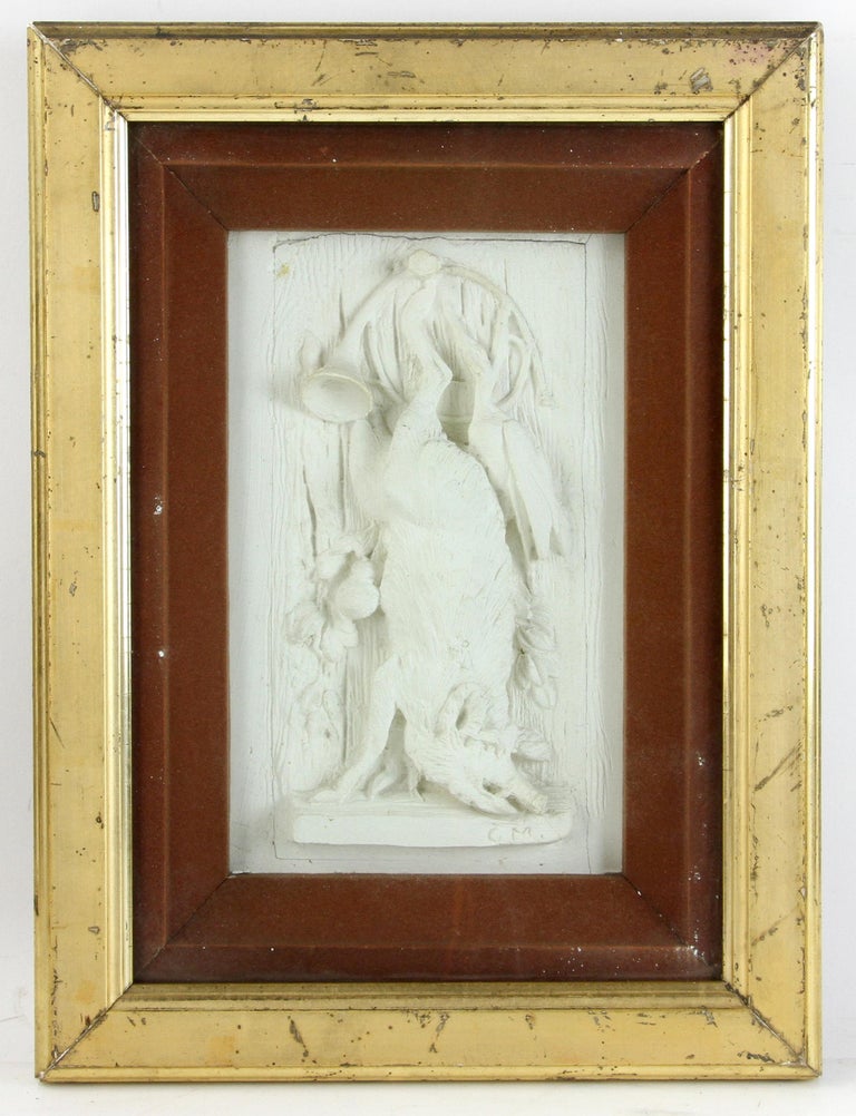 Decorative Hunting Motif Framed Plaster Reliefs For Sale at 1stDibs