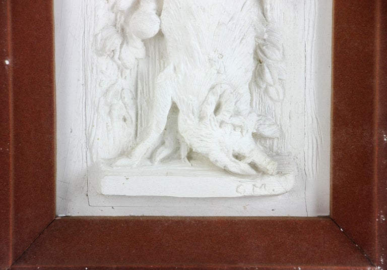 Decorative Hunting Motif Framed Plaster Reliefs For Sale at 1stDibs