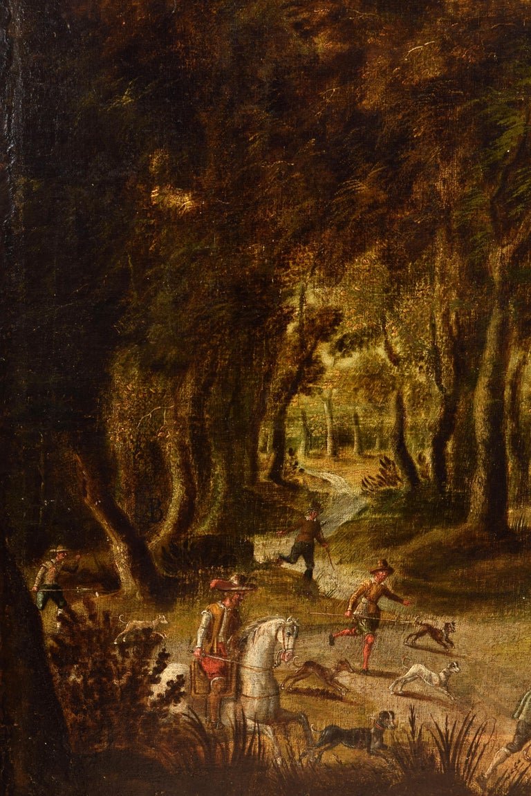 Hunting Scene, Oil on Canvas, Possibly Spanish School, 17th Century For ...