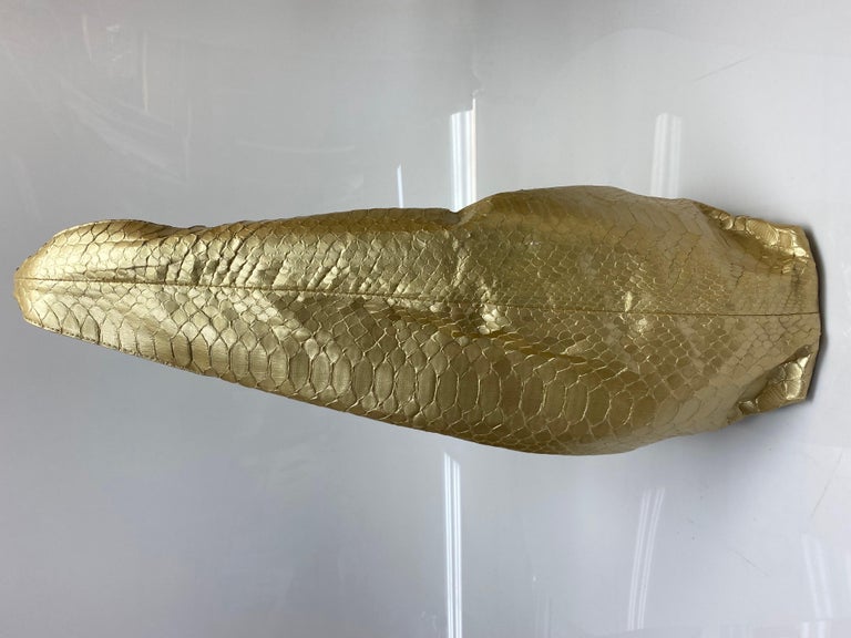 Hunting Season Large Gold Metallic Python Handbag For Sale at 1stDibs