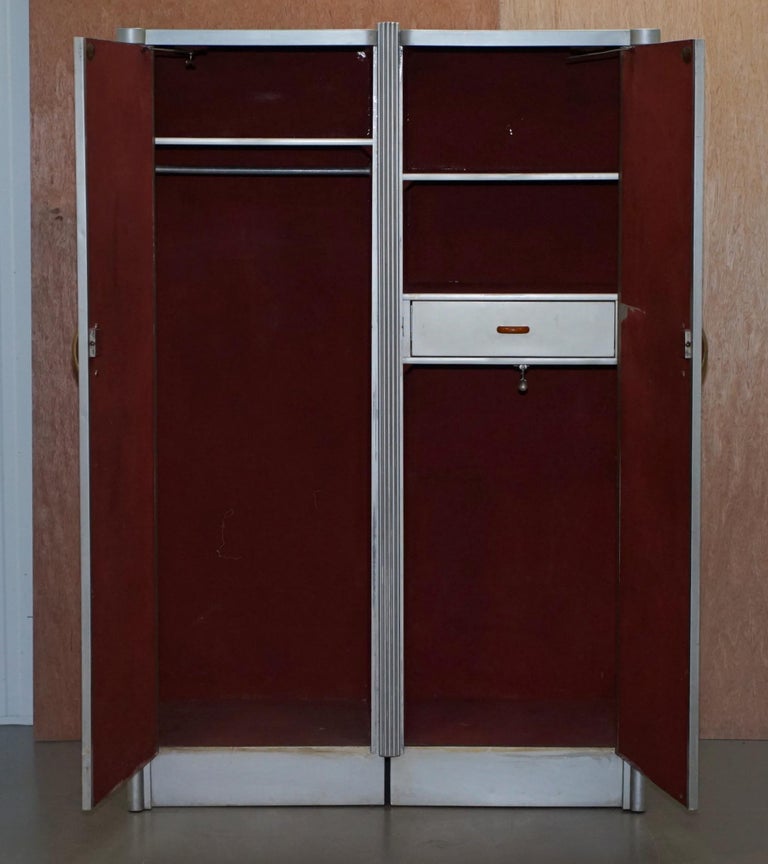 Huntington Aviation Industrial Art Deco Double Wardrobe Aluminium Frame ...
